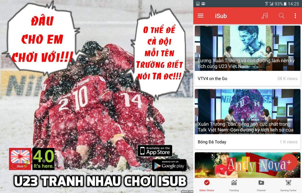 iSub version 4 ra lò đón mừng thành tích vang dội của U23 Việt Nam [Học ...